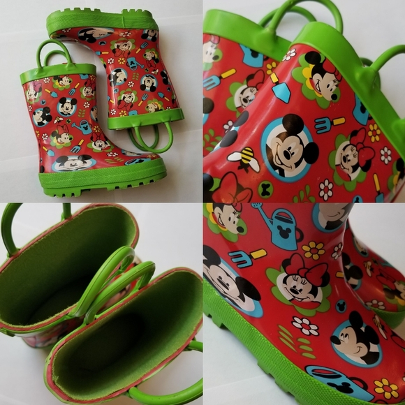 Disney | Shoes | Disney Mickey And Minnie Mouse Red Green Kids ...